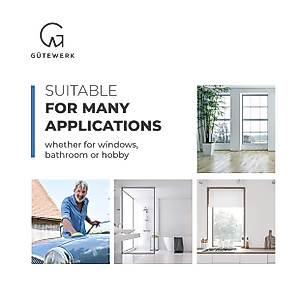 GÜTEWERK Shower Squeegee for Glass Doors, Squeegee for Shower Glass Door, Rubber Shower Squeegee for Shower Doors, Shower Door Squeegee for Window Cleaning, Shower Glass Squeegee - Black - 9 Inch