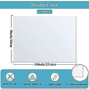 Jetec 150 Sheet Double Sided Picture Mats 8 x 10 Inch Photo Frame Mat Backing Boards Picture Mat Matte Backboards Bevel Cut 1/16", 4 Ply Thickness for Frames, Artworks, Prints, Pictures(White)