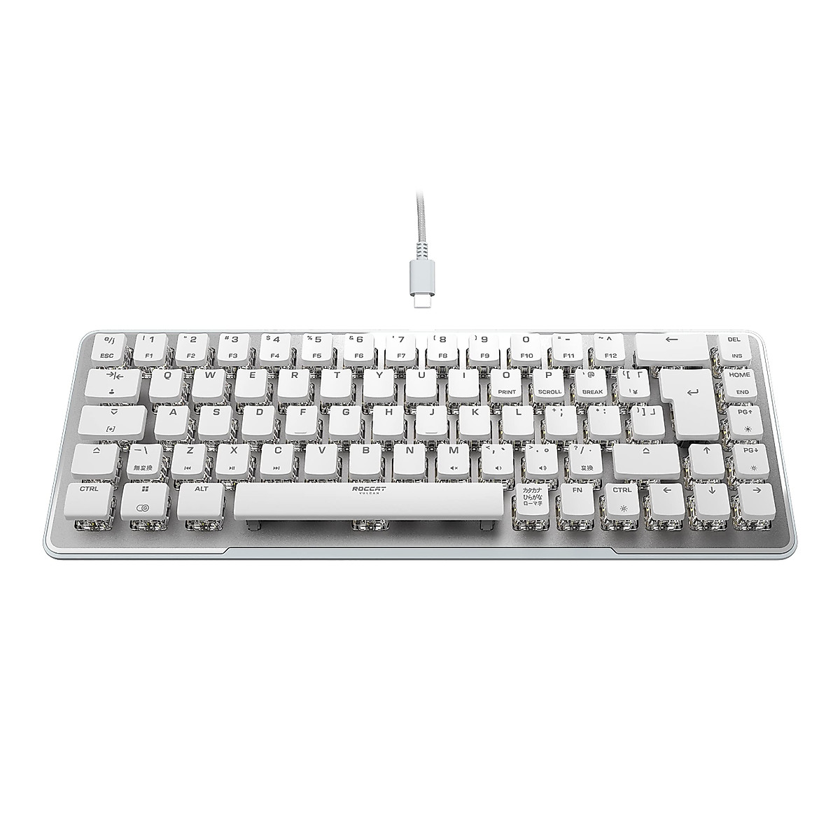 ROCCAT Vulcan II Mini JP ISO Gaming Keyboard, Wired White/White, Optical, Linear Mini (65%), RGB, Windows 7 or Later