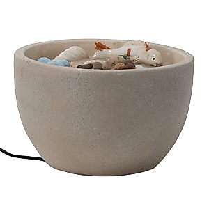 Foreside Home and Garden Multicolor Tidepool Ceramic Indoor Water Fountain with Pump