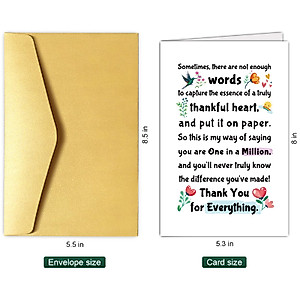 Chenive Lovely Thank You Card, Poem Thank You Card for Teacher Doctor Nurse, Appreciation Card for Friend Coworker Boss, Thank You for Everything