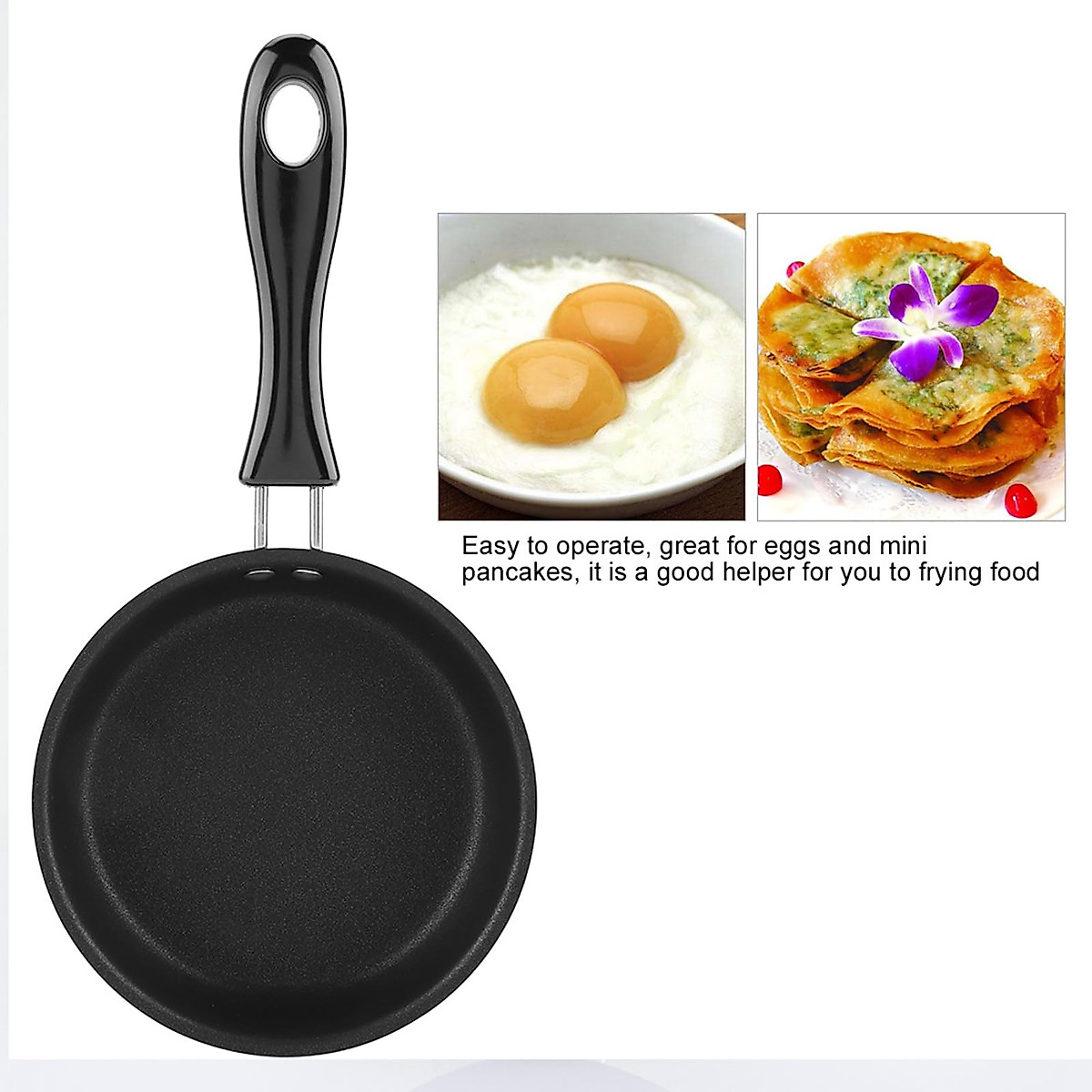 HAOHIZE Tiny Frying Pan, Small Omelette Induction for Eggs Pans Fry Egg Single Pancake One Skillet non Stick Nonstick Mini 5 Inch Hob 12CM Mini Fry Pan Pure Iron