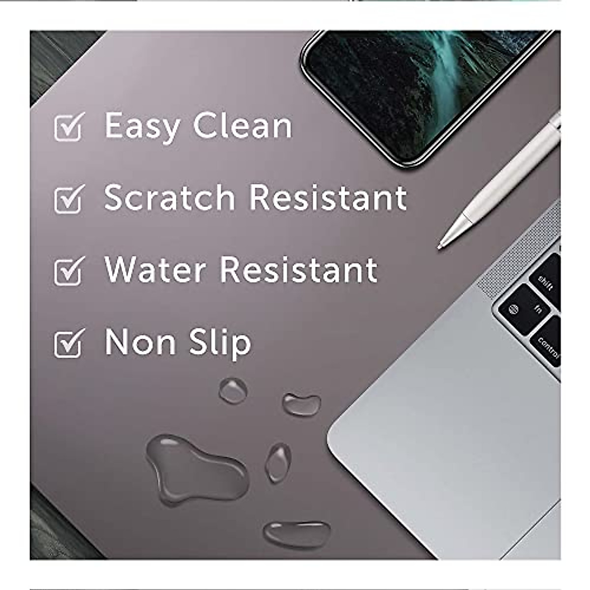 Artistic Clear Antimicrobial Desk Pad Organizer, 20" x 36" | Non-Skid Desk Pad Protects from Nicks, Scratches and Spills (60-6-0M)