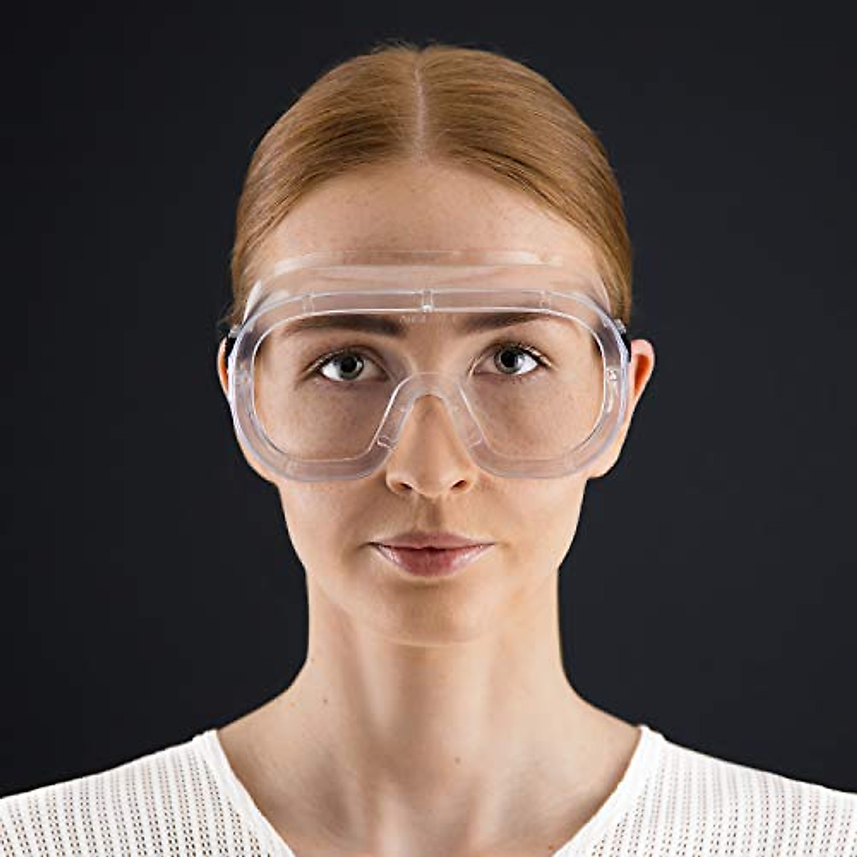 NoCry Protective Non-Vented Safety Lab Goggles with Anti-Fog Coating, Clear Scratch-Resistant Lenses, Universal OTG Fit, an Adjustable Headband, ANSI Z87.1 Rating, and UV Protection