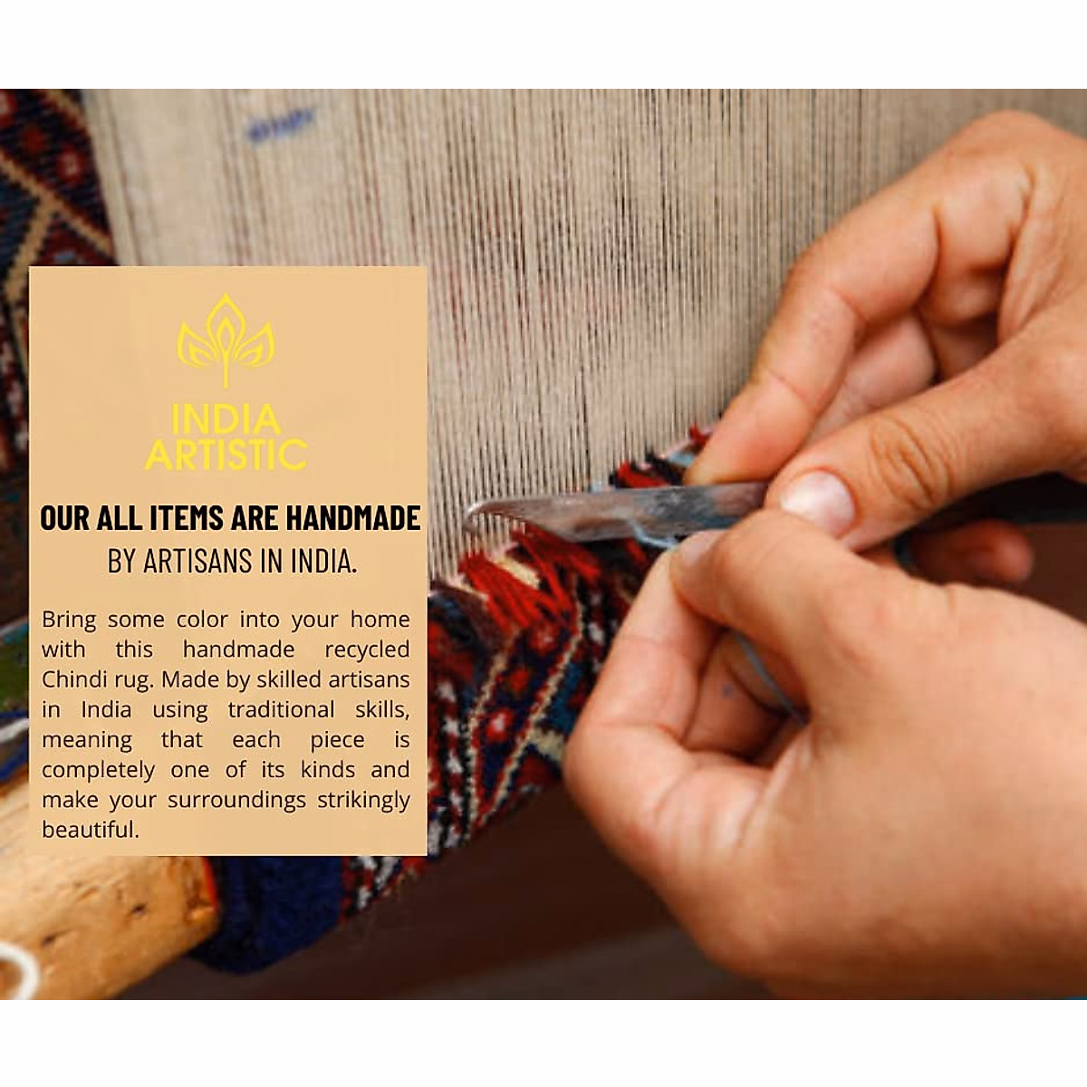 India Artistic Multi Color Chindi Rag Rug 4X6' | Hand Woven Rug & Reversible Rug | Recycled Cotton Chindi Rug for Living Room Kitchen | Rustic Rug | Cotton Rug | Runner Rugs (Red Colour)