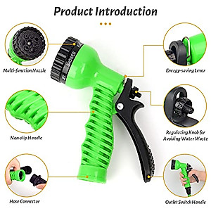 Expandable Garden Hose Water Pipe - 50FT Magic Water Hose with 7 Function Spray Nozzle, Flexible Hose Pipe for Gardening