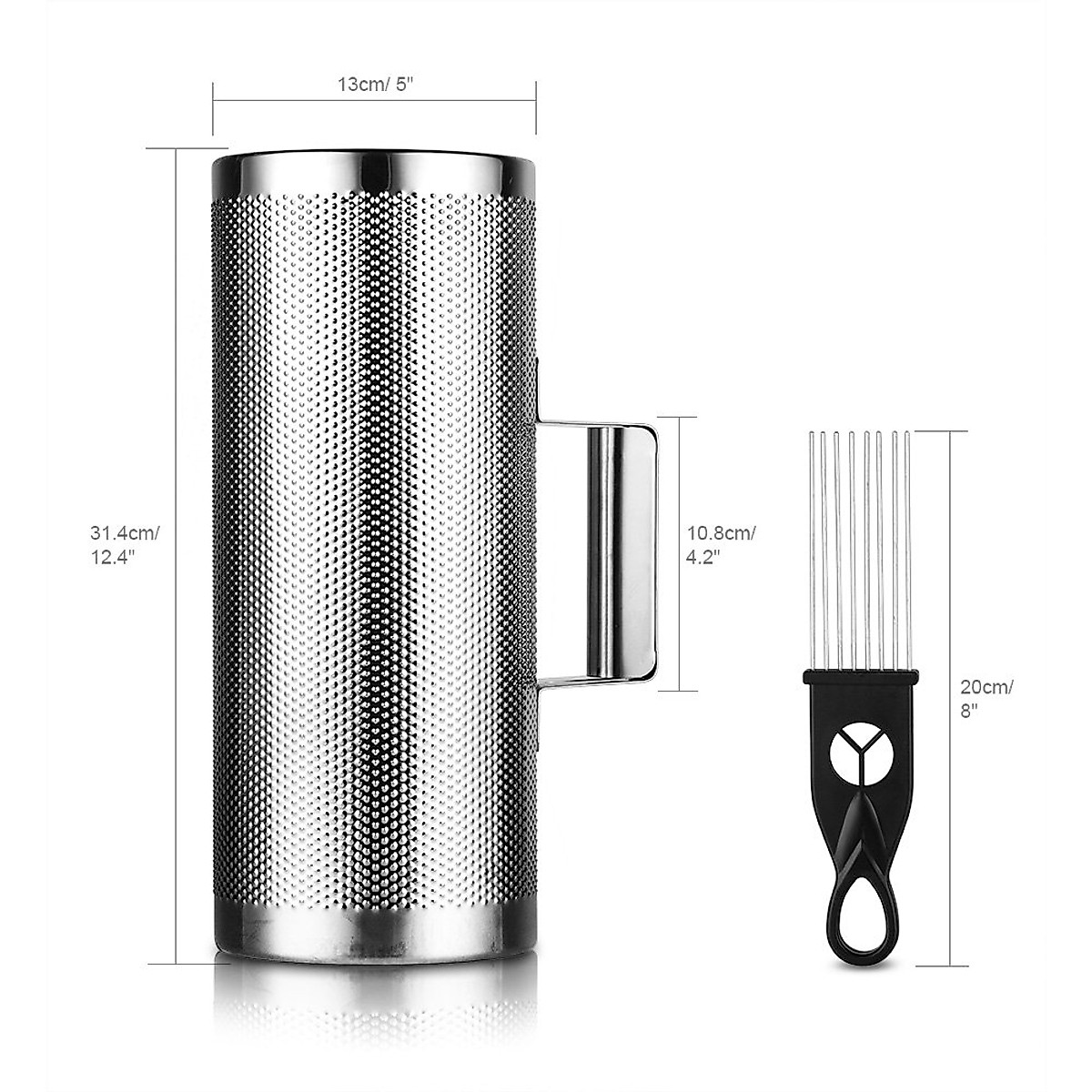 Metal Guiro 12"x 5" Stainless Steel with Scraper Latin Percussion Instrument,By Vangoa