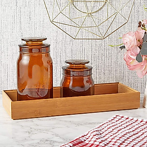 Bamboo Utensil Drawer Organizers for Kitchen (15 x 6 x 2 In, 3 Pack)