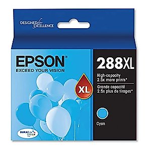EPSON T288 DURABrite Ultra -Ink High Capacity Cyan -Cartridge (T288XL220-S) for Select Epson Expression Printers