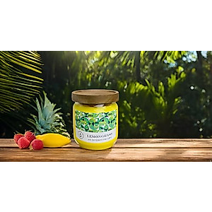 Outdoor Decorative Yellow Large Citronella Candle, 16oz, Glass, Strong Lemongrass Scented Candles, for Patio Decor, Outside Table Decor, Camping Accessories, Beautiful Candle Jars