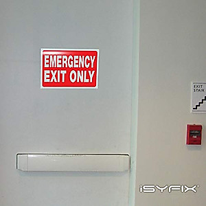 Emergency Exit Only Signs Stickers, 2 Pack 10x7 Inch – Premium Self-Adhesive Vinyl Decal, Laminated for Ultimate UV, Weather, Scratch, Water & Fade Resistance, Indoor & Outdoor