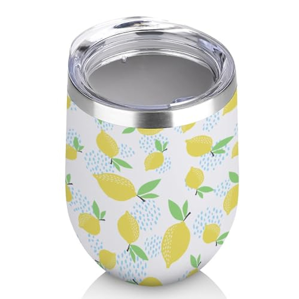 silichee 20 Oz Stainless Steel Coffee Travel Mug with Lid Lemon Pattern Background Yellow Insulated Tumblers Vacuum Coffee Mugs for Hot and Cold Drinks,Coffee,Wine