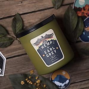 Manly Indulgence Hemp & Earl Grey Scented Jar Candle, All American Collection, 2 Wick, Green, 15 oz - Up to 60 Hours Burn