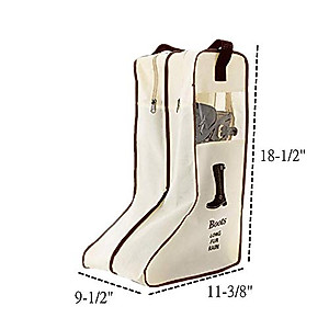 Portable 2 Pack Boots Storage,Tall Boots Storage/Protector Bag, Boots Cover (Beige)