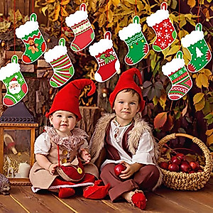 45 Pcs Christmas Stocking Cutouts Xmas Cut-Outs for Winter Bulletin Board Classroom Office Christmas Party Decorations