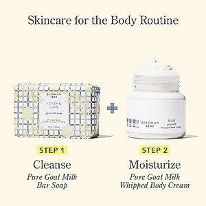 Beekman 1802 Goat Milk Body Soap Bar, Honey & Oats - Scented - 9 oz - Nourishes, Moisturizes & Hydrates - 100% Vegetable Soap with Lactic Acid - Good for Sensitive Skin - Cruelty Free