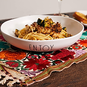 Rae Dunn Melamine Dinner Bowl - Durable Dishwasher Safe Pasta Bowls - Set of 6 (9 inch / 8.2oz) Bowls for Soup, Cereal, Pasta, Salads