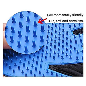 Stella-Lou Grooming Gloves Upgraded Cat & Dog Eco Friendly Silicone Hair Removal Glove - Gentle shampooing Deshedding Brush Glove - Easy Pet Hair Remover Mitt - Enhanced Five Finger Design 1 Pair