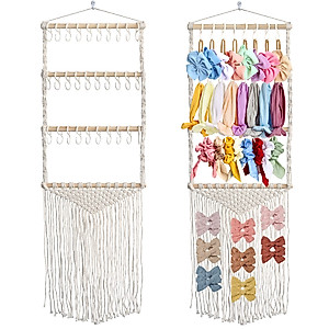 ALinmo Headband Holder Hair Bows Organizer for Girls, Baby Headbands Hair Accessories Organizer Storage Wall Hanging Decor for Toddler Girls Room