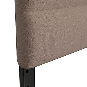 Flash Furniture Paxton Upholstered Headboard - Channel Stitched Taupe Fabric Upholstery - King - Adjustable Height from 44.5" to 57.25" From Floor