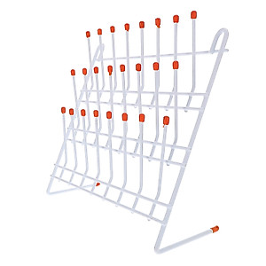 UKCOCO Bottle Dryer Rack Laboratory Drying Rack Dripping Water Rack Test Tube Peg Rack Lab Beaker Drying Holder Lab Cleaning Supplies (24 Pegs) Bottle Drying Rack