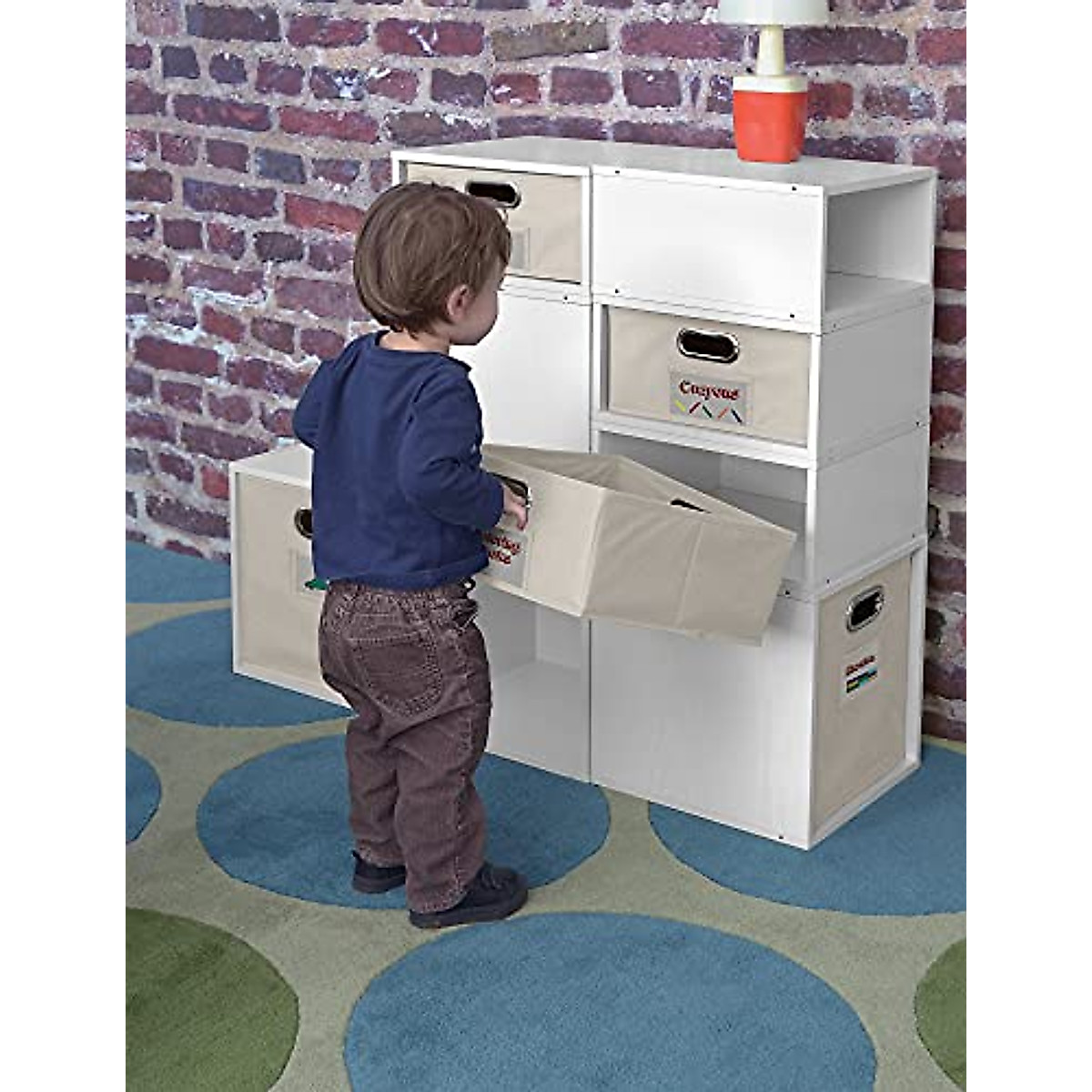 Niche Cubo Set of 2 Half-Size Foldable Fabric Storage Bins- Natural