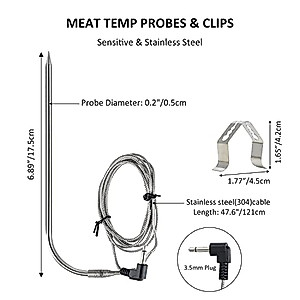 Apromise Replacement Parts for Traeger Grill - Upgraded Digital Thermostat Controller with 2 Meat Probes & 2 Meat Thermometer Probe Clips & 1 RTD Temperature Sensor for Traeger Replacement Parts