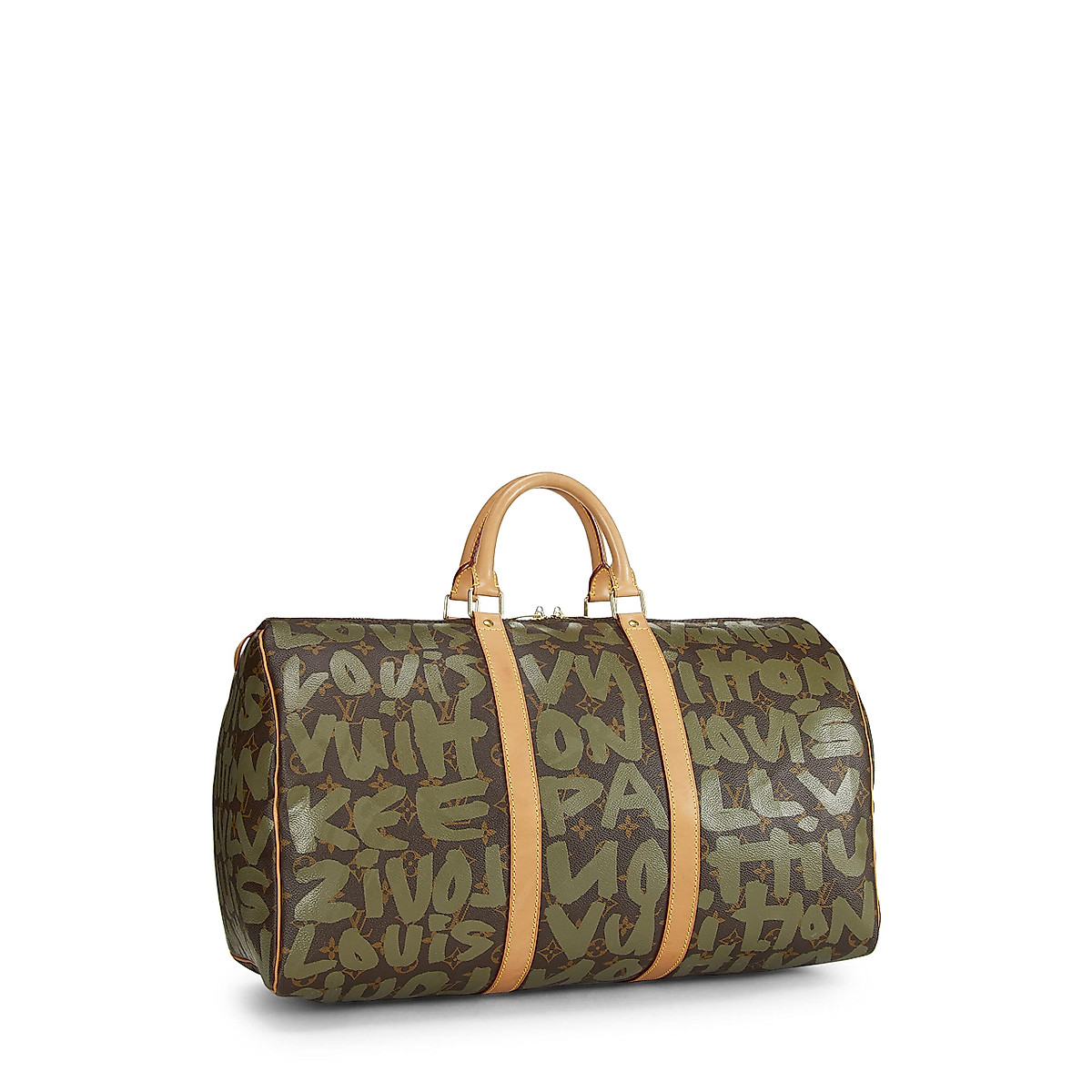 Louis Vuitton, Pre-Loved Stephen Sprouse x Louis Vuitton Green Monogram Graffiti Keepall 50, Green