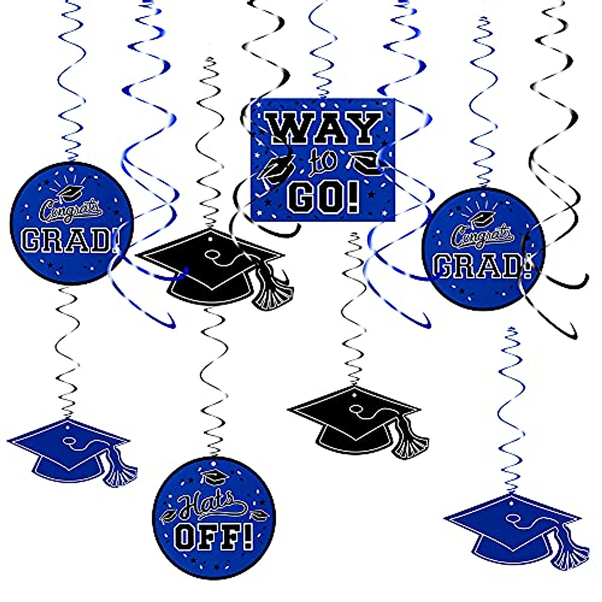 Graduation Party Supplies 2023 Graduation Decorations 2023 Graduation Party Hanging Swirl Grad Decor 2023 Grad Decorations Congrats Grad Decorations Blue Hanging Swirl Already Assembled by HappyField