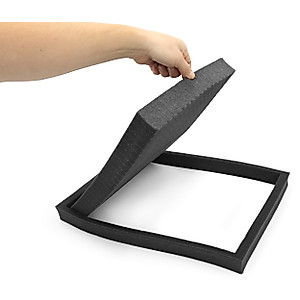 CASEMATIX 3 Pack Gun Case Foam Customizable Insert with Three Pluck Foam Sheets for Gun Cases, Foam Padding, Packing Foam, Tool Foam, Kaizen Foam - 20" x 13.75" x 1.75" Each