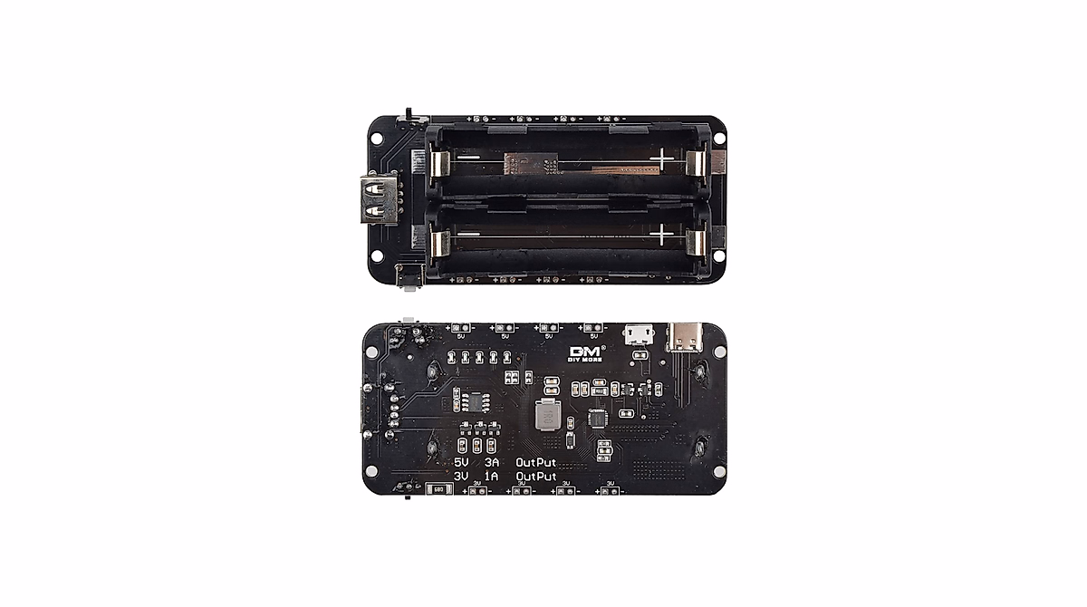 diymore 1865O Battery Holder Double Li-ion V8 Battery Shield Micro USB ...