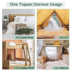 Full XL Mattress Topper, Medium Firm Memory Foam Mattress Topper with Bamboo Cover, 3-Inch Dual Layer Bed Topper Full Extra Long