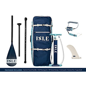 ISLE Pioneer Inflatable Stand Up Paddleboard & iSUP Bundle Accessories & Backpack — Wide Stance, Durable, Lightweight — 285 lbs Capacity (Coral Pink, 10'6" x 34" x 6")