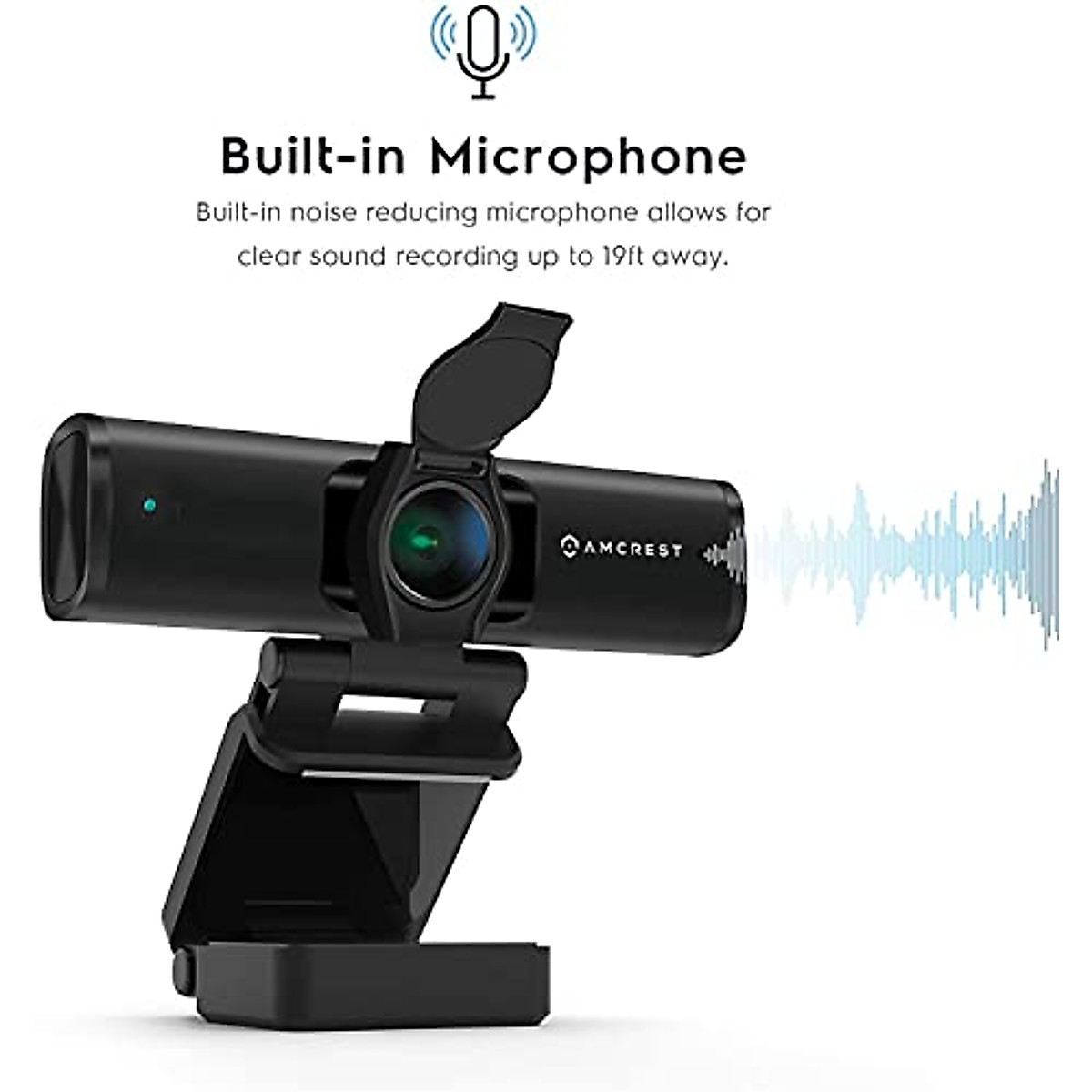 Amcrest 4K Webcam w/Microphone & Privacy Cover, Web Cam USB Camera, Computer HD Streaming Webcam for PC Desktop & Laptop w/Mic, Wide Angle Lens & Large Sensor for Superior Low Light (AWC897)