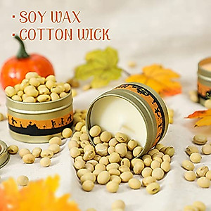 Scented Candles, Halloween Decorations, Halloween Candles for Home Scented, Pumpkin Candle Set, Soy Wax Candles Gift Set for Halloween Night Party (4 x 2.5 oz) Valentines Day Gifts for Her