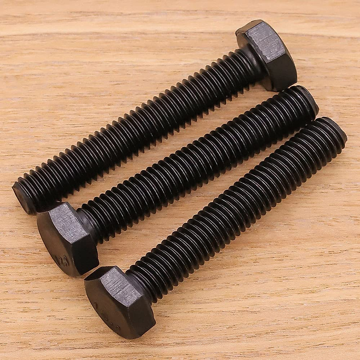 M12-1.75 x 40mm Hex Bolts, 12.9 Grade Alloy Steel, Black Oxide Finish, Full Thread, Coarse Thread UNC, Hexagon Head Bolts 10 PCS