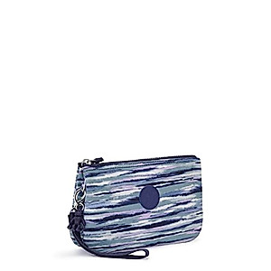 Kipling Women’s Creativity Extra Large Wristlet, Versatile Cosmetics Kit, Lightweight Nylon Travel Organizer, Brush Stripes Print