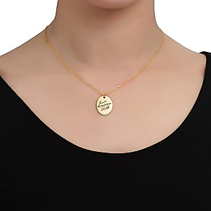 U ZERO Custom Actual Fingerprint Necklace Handwriting Text Engraved Necklace Personalized Memorial Gift