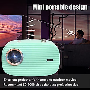 Portable Theater Movie Projector, HD 1080P HiFi Stereo Speaker WiFi Mini Projector 100‑240V LED Light for TV Stick for Outdoor (US Plug)