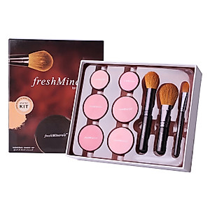 Freshminerals 9 Piece Mineral Powder Foundation Starter Kit, Natural/SPF 20