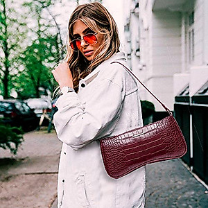 Shoulder bag for Women Retro classic Purse PU leathe Clutch HandBag with Zipper Closure