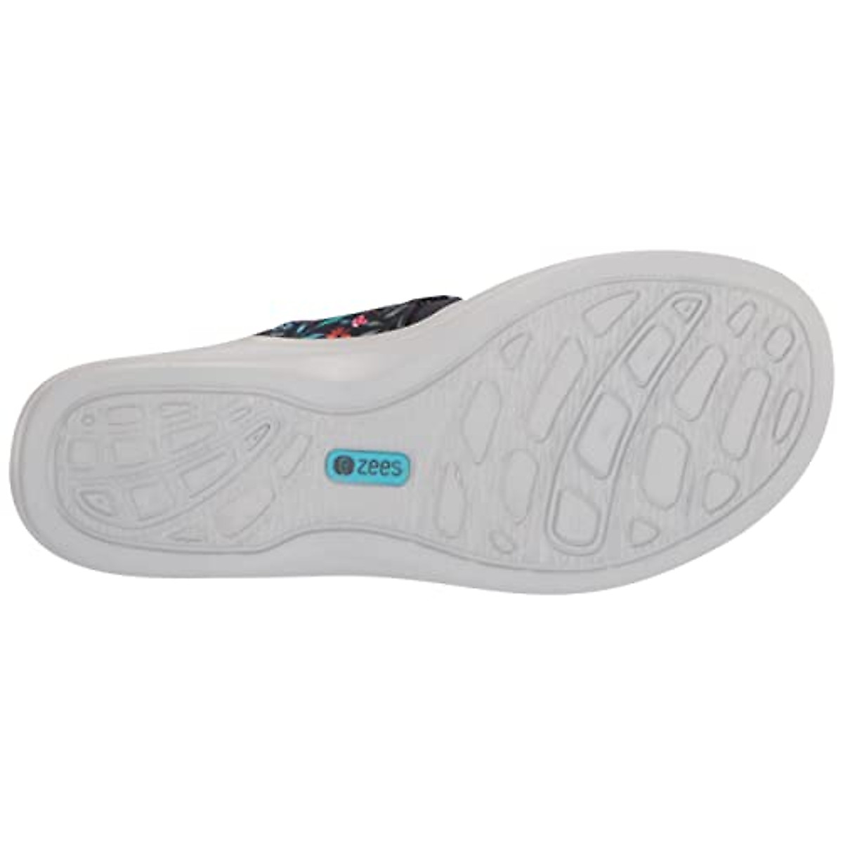 BZees Women's Dancing Queen Wedge Sandal, Navy Ditsy Floral Print, 8