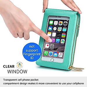 Roulens Small Crossbody Cell Phone Purse for Women, Touch Screen Bag Shoulder Handbag Wallet with Credit Card Slots