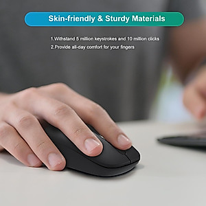 LOONASA Wireless Numeric Keypad, Mini 2.4G 19 Keys Number Pad and Mouse with Batteries, Upgraded Version of 10 Key USB Keypad Portable Silent Extensions Keyboard for Laptop, PC, Desktop, Notebook