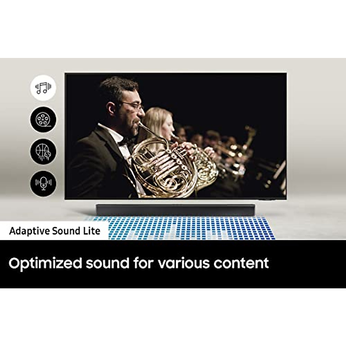 SAMSUNG HW-B450 2.1ch Soundbar w/Dolby Audio, Subwoofer Included, Bass Boosted, Wireless Bluetooth TV Connection, Adaptive Sound Lite, Game Mode, 2022