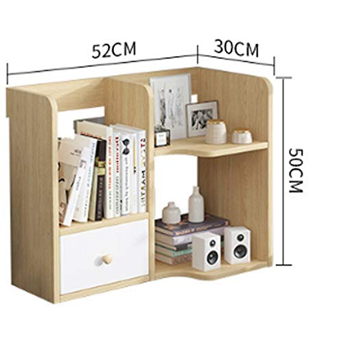 FHDGH Wooden Bookshelf Simple Bookcase Table Shelf Student Creative Cabinet Desktop Bookshelf