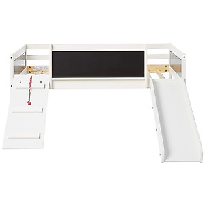 DONCO White Wash/Dark Grey and Junior Low Loft Toy Box, White Wash & Dark Grey