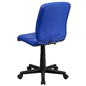 Flash Furniture Mid-Back Blue Quilted Vinyl Swivel Task Office Chair