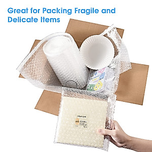 Pacific Mailer Bubble Cushion Wrap Pouches 7.5x7.5 Inch Total 50 Packs Self Sealing Bubble Pouch Bags Roll for Packing, Shipping, Storage, Moving [Clear]