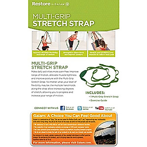Gaiam Restore Multi-Grip Stretch Strap, Green